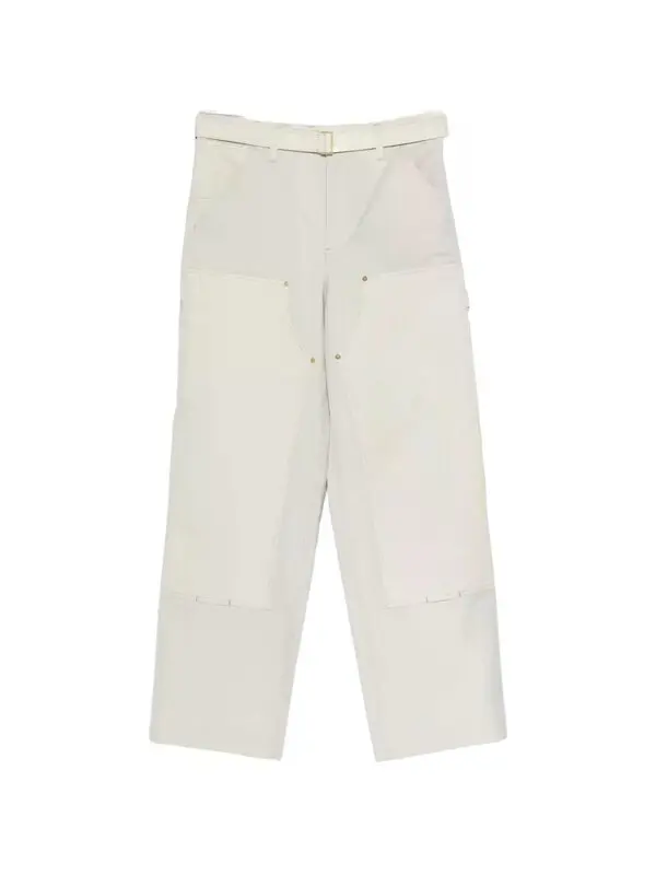 Sacai Belted Panelled Trousers - Neutrals