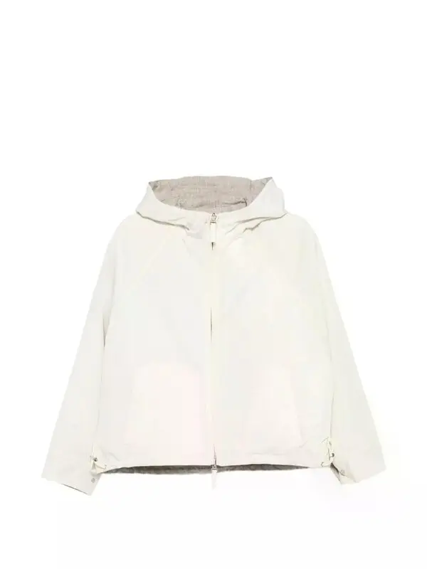 YVES SALOMON Reversible Hooded Jacket - Neutrals