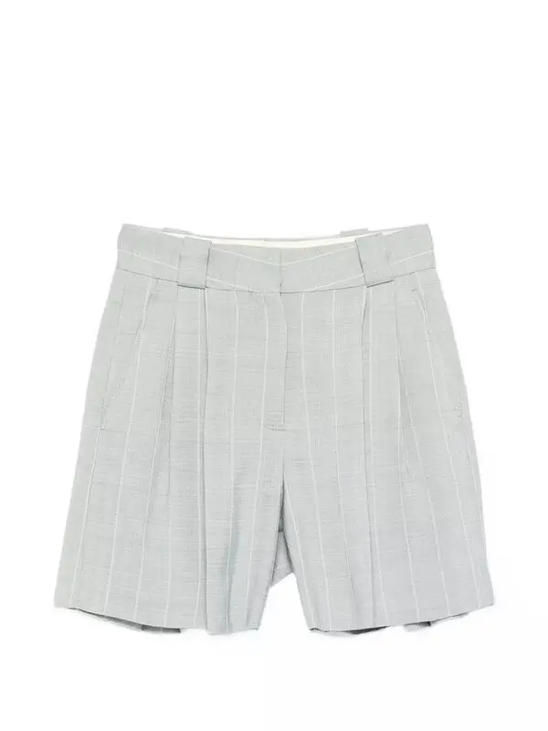 BLAZÉ MILANO After You Fell Pinstripe Pleated Shorts - Blue
