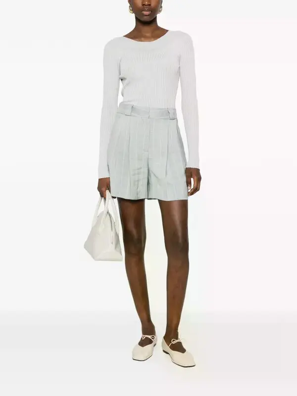 BLAZÉ MILANO Pinstripe Pleated Shorts - Blue