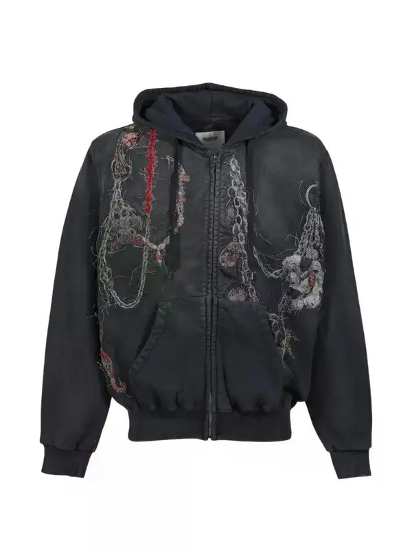 DOUBLET Embroidered Hooded Jacket - Black