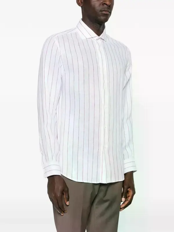 Brunello Cucinelli Striped-pattern Linen Shirt