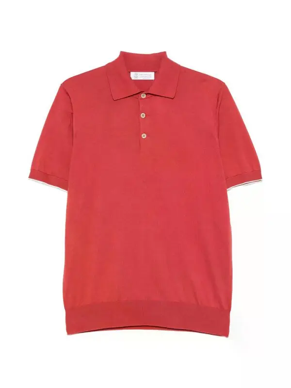 Brunello Cucinelli Buttoned Polo Shirt - Red