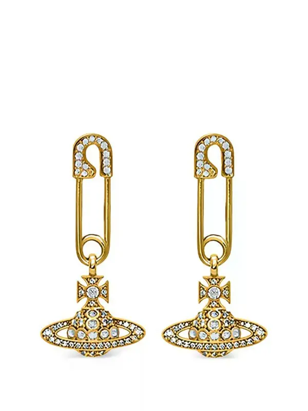VIVIENNE WESTWOOD Lucrece Safety Pin Orb Earrings - Gold