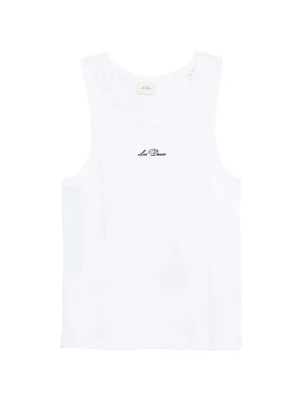 LES DEUX Logo-embroidery Tank Top - White