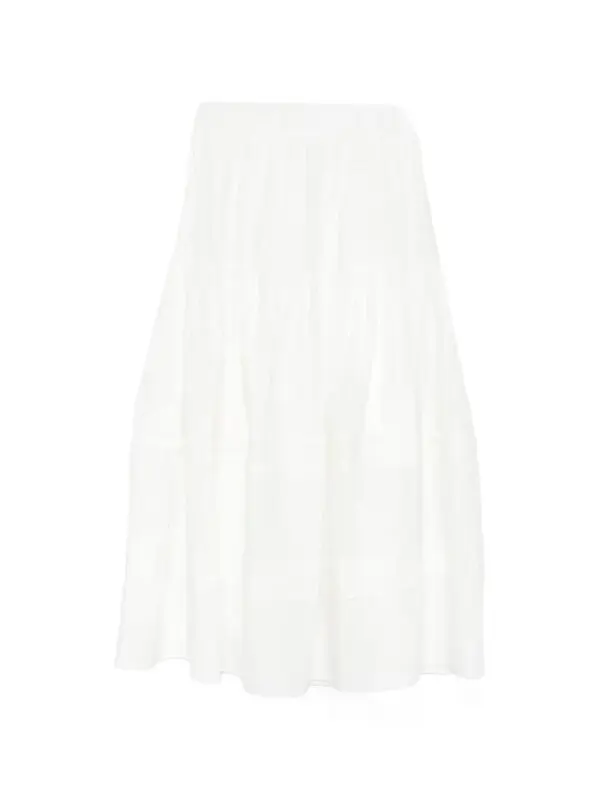 JCSOPHIE Luxor Elasticated Tiered Maxi Skirt - White