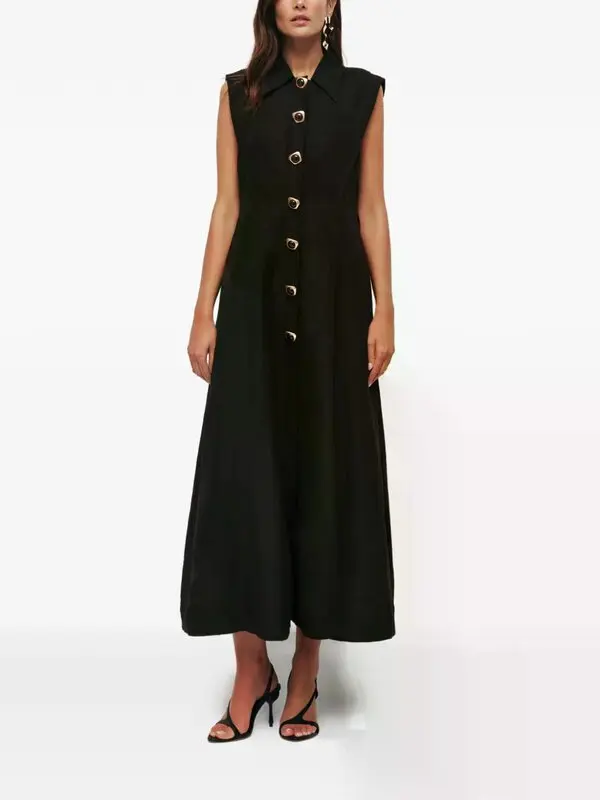 Aje Sasha Button-up Collared Midi Dress