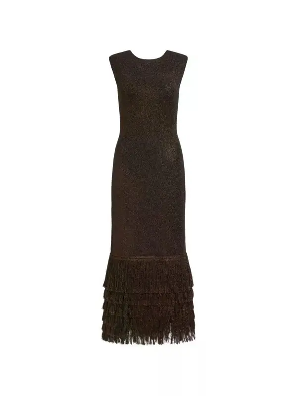Aje Breeze Knitted Midi Dress - Brown