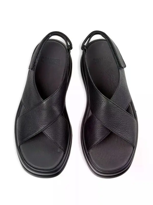 Camper Pelotas Flota Up Leather Sandals - Black