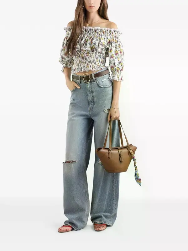 Dolce & Gabbana Distressed Wide-leg Jeans