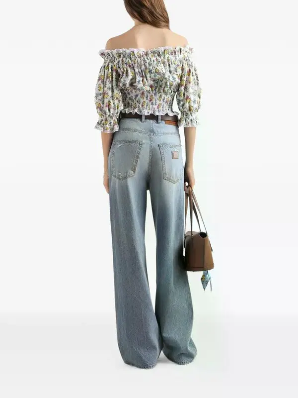 Dolce & Gabbana Distressed Wide-leg Jeans