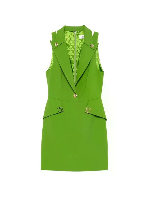 Elisabetta Franchi Button Detail Shift Dress - Green