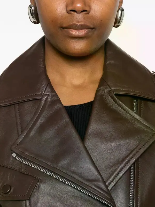 YVES SALOMON Zip-fastening Leather Jacket