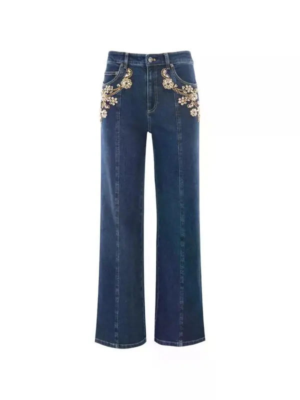 Cinq À Sept Cami Crystal Embellished Trousers - Blue