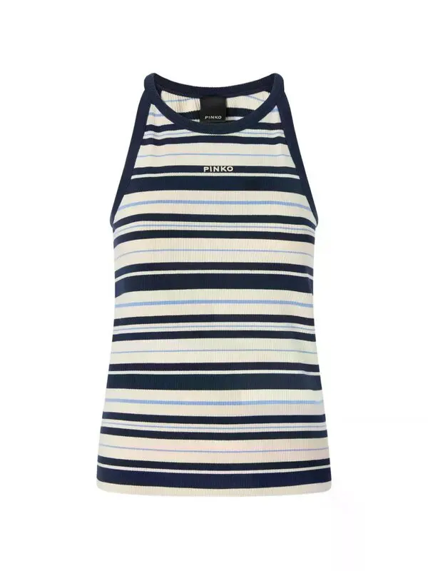 Pinko Striped Ribbed Tank Top - Neutrals