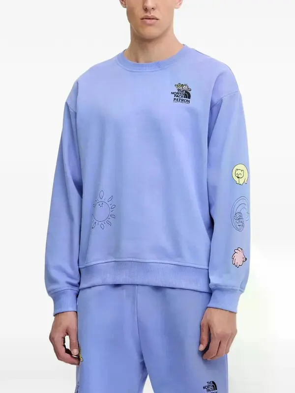 The North Face Crew Neck Embroidered Sweatshirt - Blue