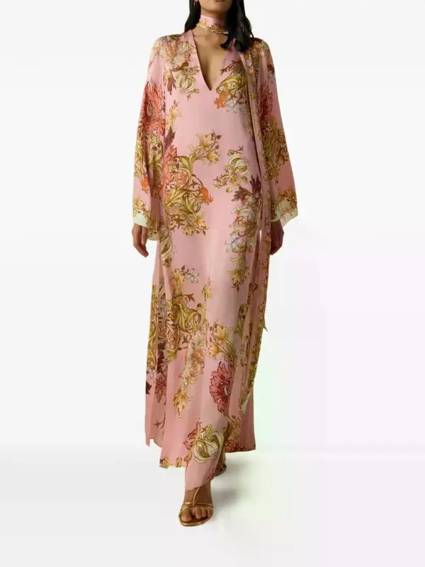 Hemant & Nandita Floral-print Maxi Dress - Pink