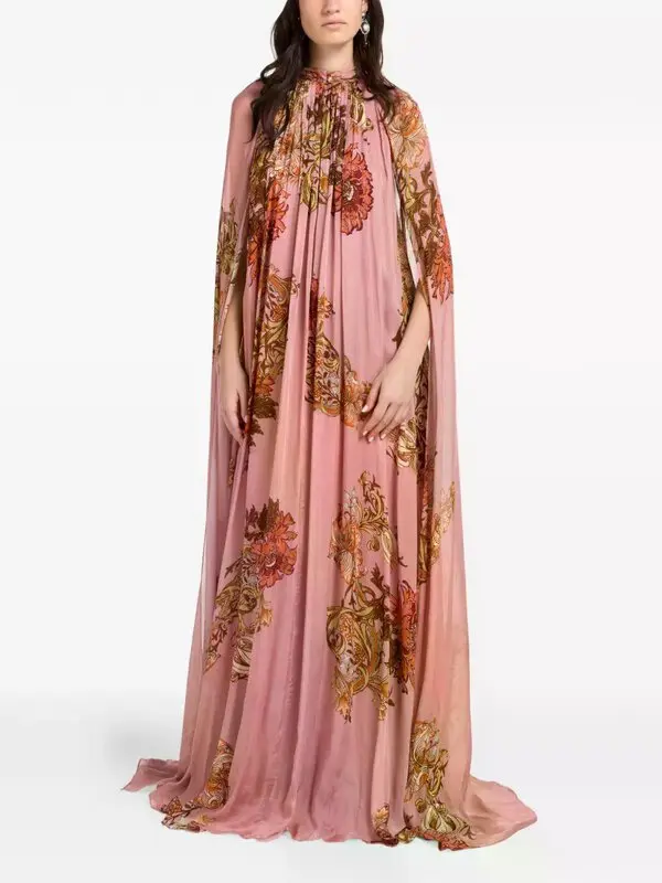Hemant & Nandita Sula Floral-print Maxi Dress - Pink