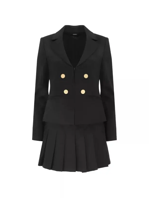 Alice + Olivia Blazer Pleated Mini Dress - Black
