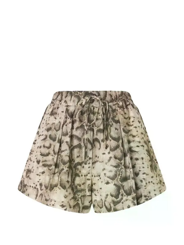 Pinko Drawstring Animal-print Trousers - Neutrals