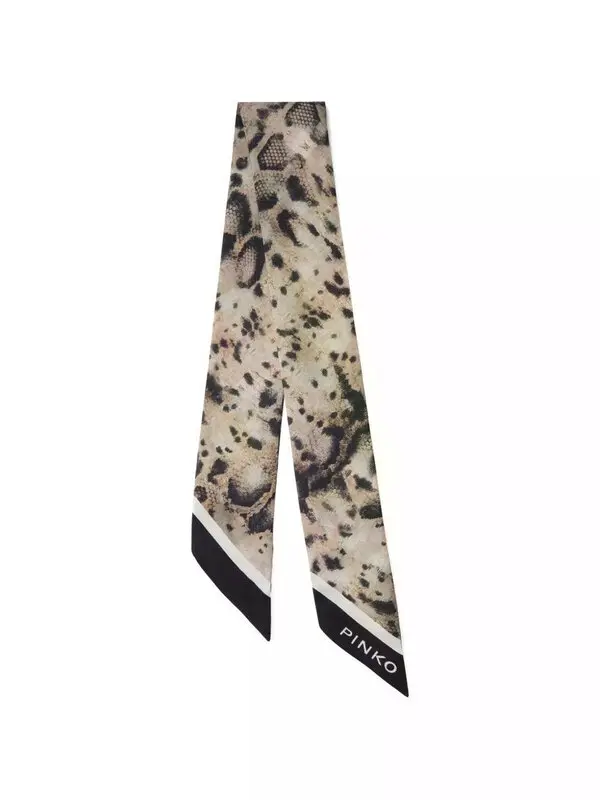 Pinko Animal-print Scarf - Neutrals