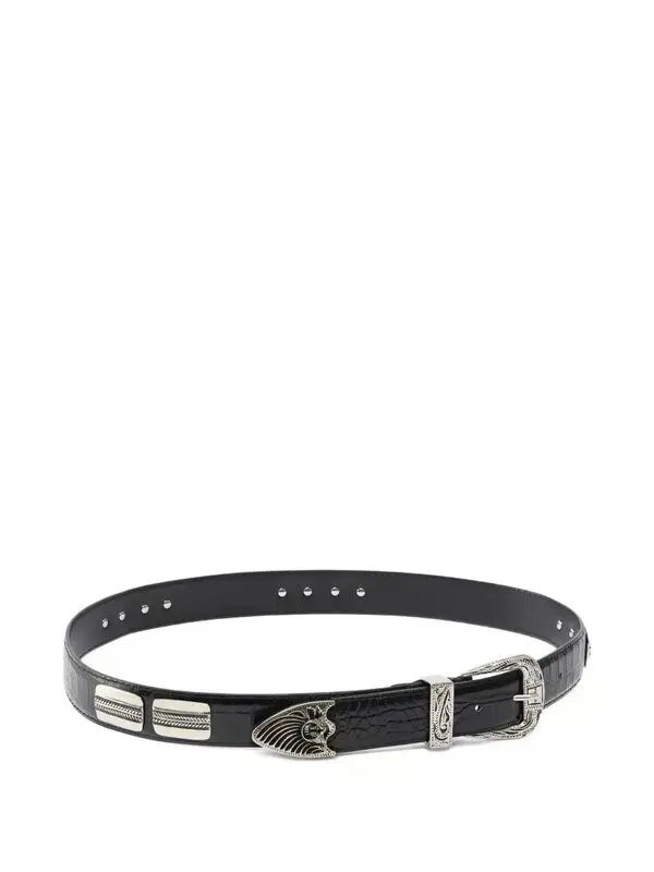 Pinko Crocodile-effect Leather Belt