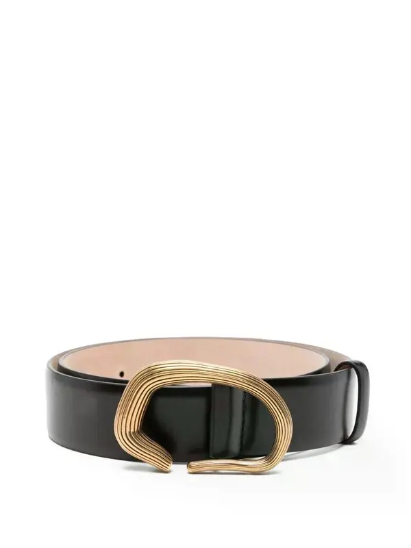 Khaite Santa Fe Churro Gold-buckle Belt - Black
