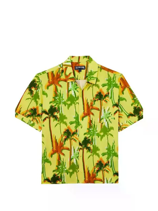 Vilebrequin Palm-tree-print Shirt - Yellow