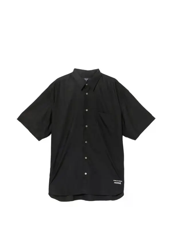 Comme Des Garçons Logo-embroidered Shirt - Black