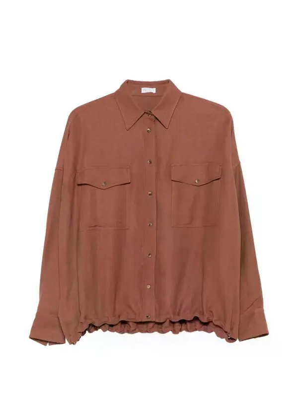 Brunello Cucinelli Pocket Gathered Top - Brown