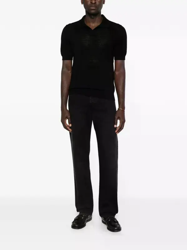 Tagliatore Polo-collar T-shirt - Black