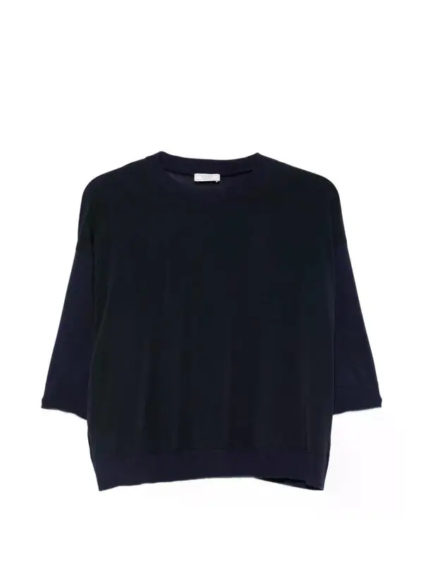 Peserico Panelled Knitted Top - Blue