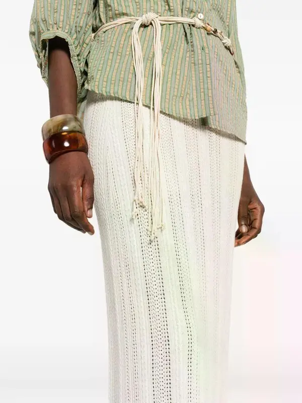 Eric Bompard Pointelle Knit Skirt - Neutrals