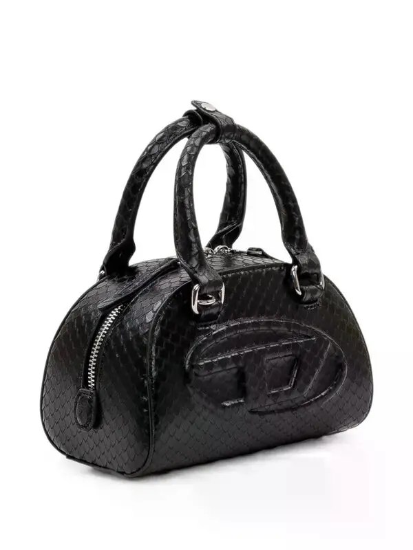 DIESEL® 1dr Dome Small Bowling Bag In Snake-effect Leather - Black
