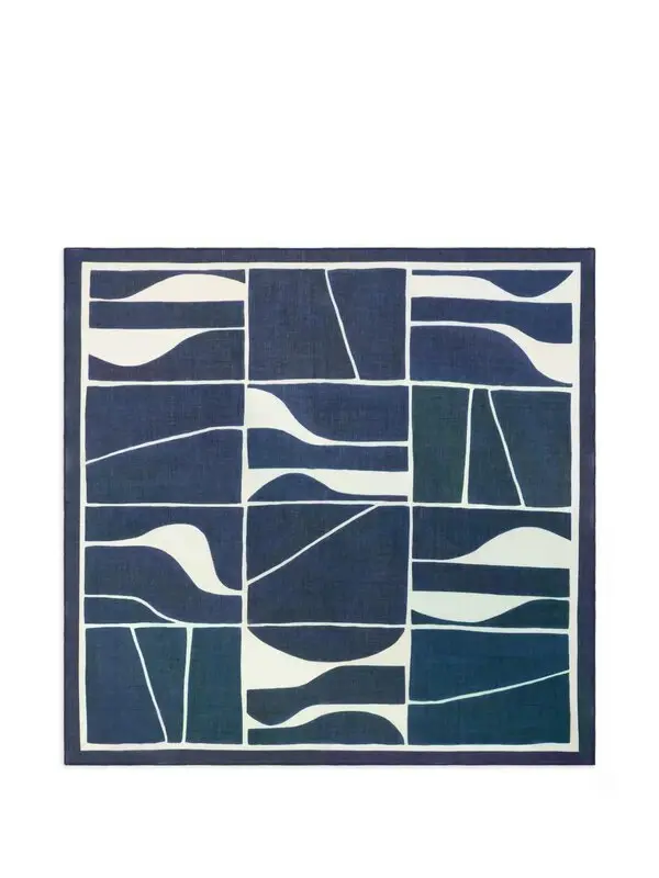 Eric Bompard Geometric Printed Square Scarf
