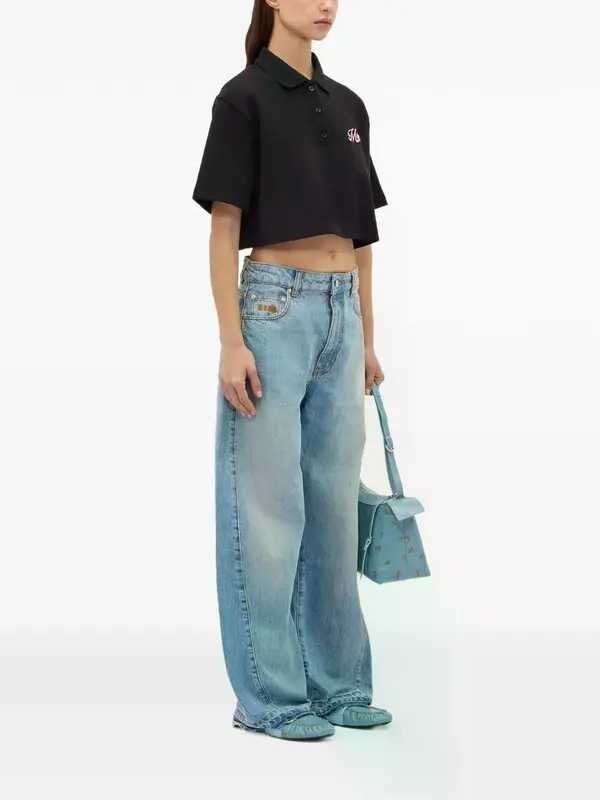 MSGM Logo Crop Polo Top