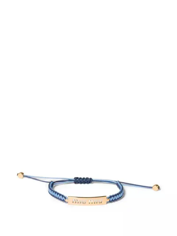 Miu Miu Cotton And Metal Bracelet - Gold