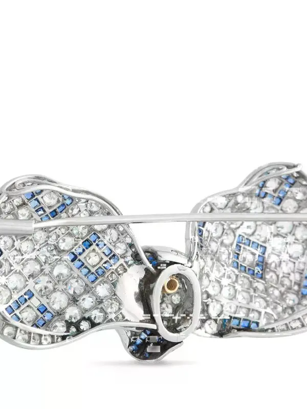 LB EXCLUSIVE Diamond Sapphire Bow Brooch