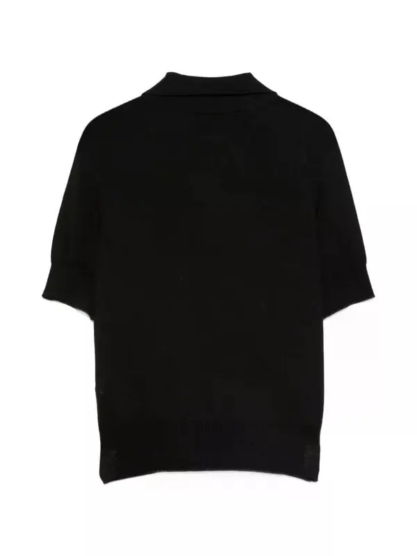 Ami Merino Wool De Coeur Polo - Black