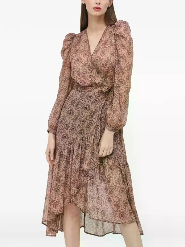 MORGAN Puff-sleeve Ruffled Midi Dress