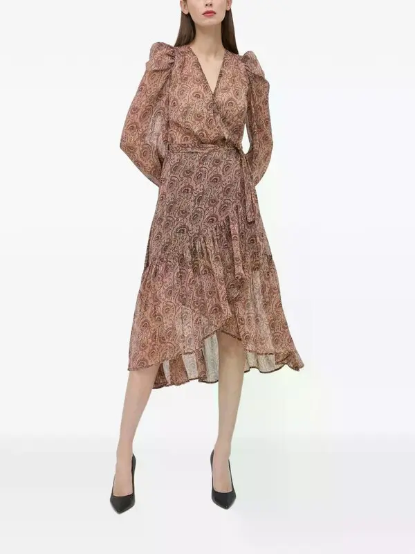 MORGAN Puff-sleeve Ruffled Midi Dress