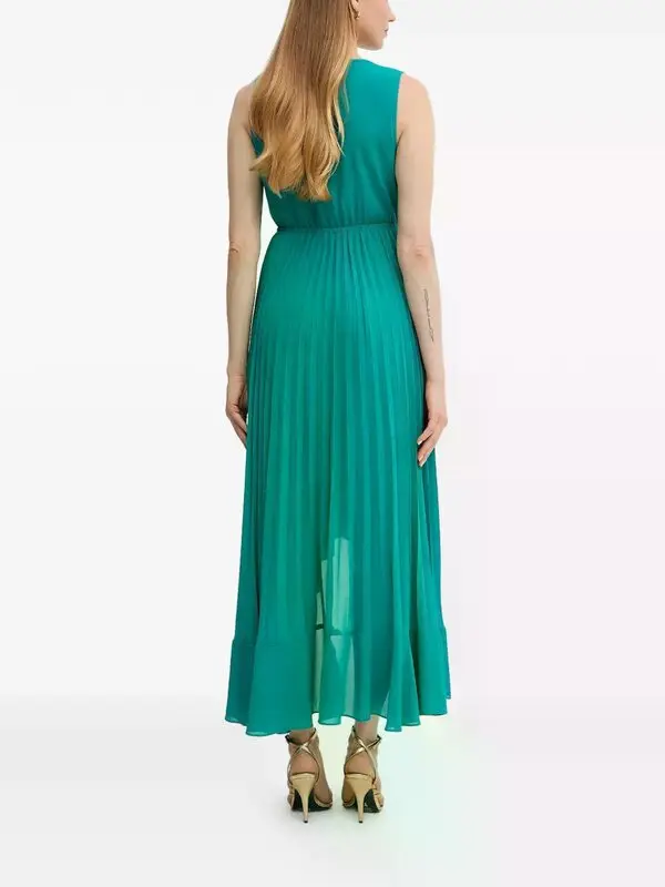 MORGAN Pleated V-neck Midi Dress
