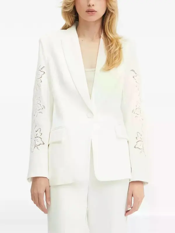 MORGAN Floral-embroidered Blazer - White