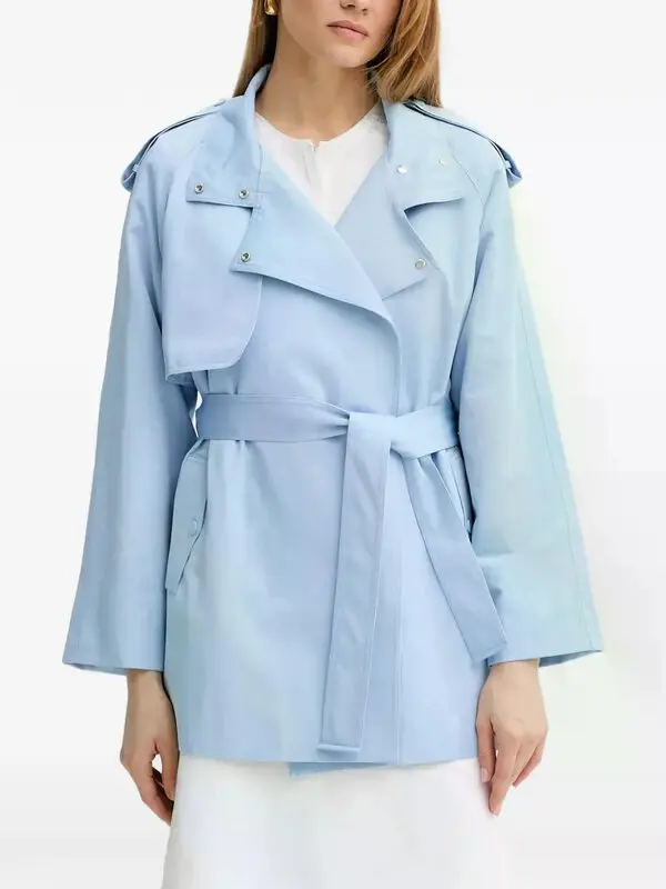 MORGAN Belted Asymmetric Coat - Blue