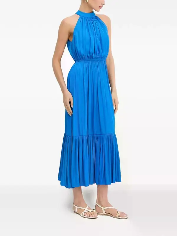 MORGAN Halter-neck Ruffled Midi Dress