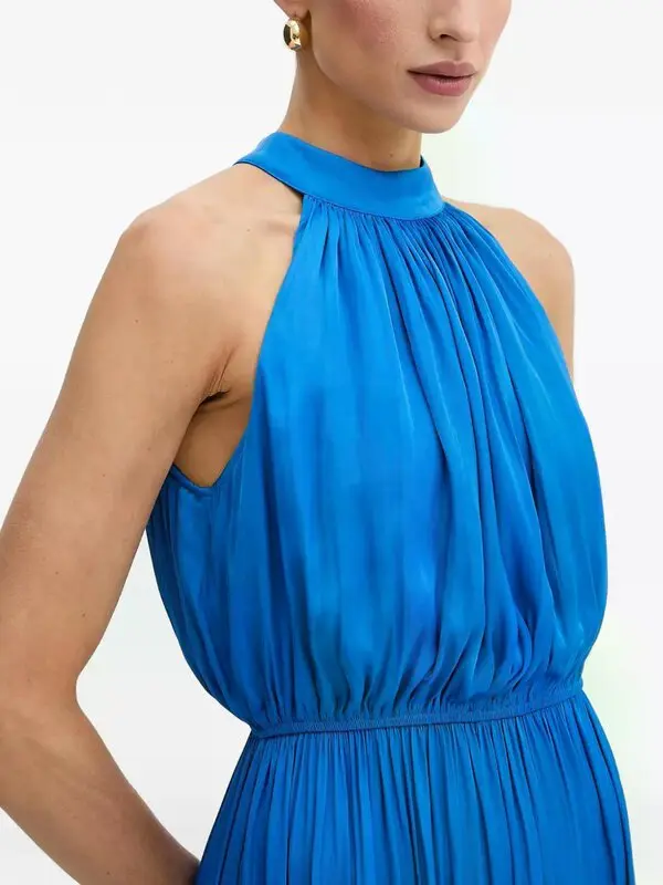 MORGAN Halter-neck Ruffled Midi Dress