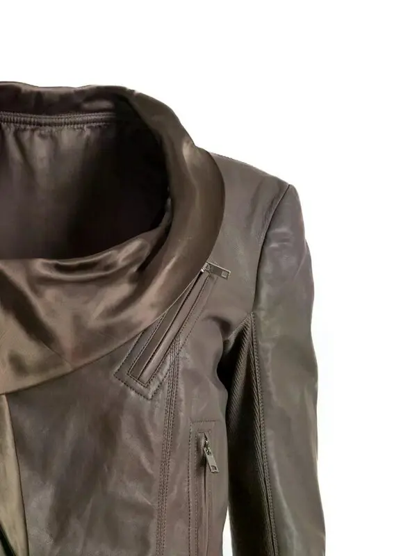 Rick Owens Draped-detail Zip-up Leather Jacket