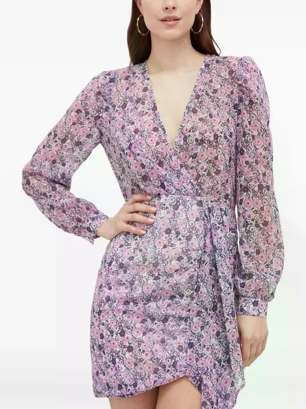 MORGAN Floral Wrap Mini Dress