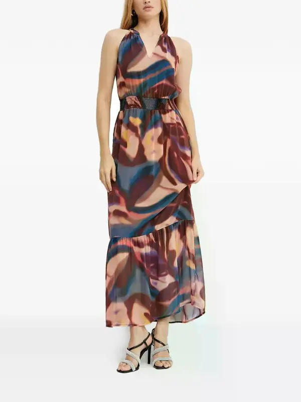 MORGAN Abstract Halterneck Midi Dress