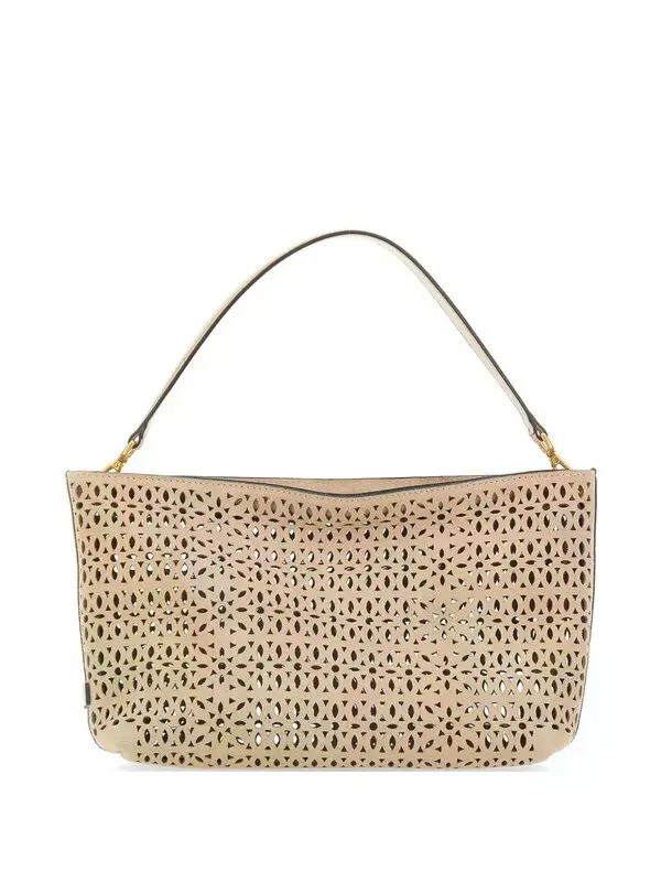GIANNI CHIARINI Perforated Mashup Leather Shoulder Bag - Neutrals